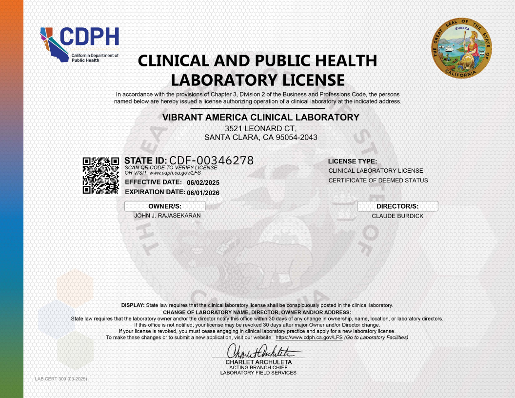 Lab Certifications & Quality Standards | Vibrant Wellness